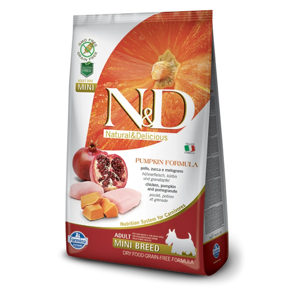 N&D Pumpkin hrana za pse Adult Mini - Piletina i nar 2.5kg