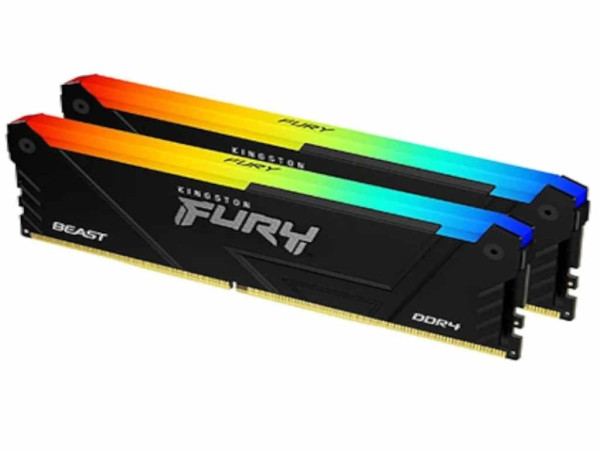 Kingston Memorija 64GB(2x32GB) DIMM DDR4 3200MHzCL16 FURY Beast RGB (KF432C16BB2AK264)