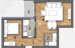 Dvosoban stan, 41.98 m2, treći sprat, sa PDV-om