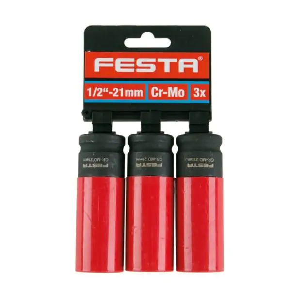 Set nasadnih ključeva CrMo 1/2" 21mm 3 kom FESTA