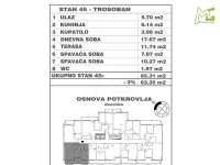 Nova Detelinara, Novi Sad, 63.35 m2 ID#10957