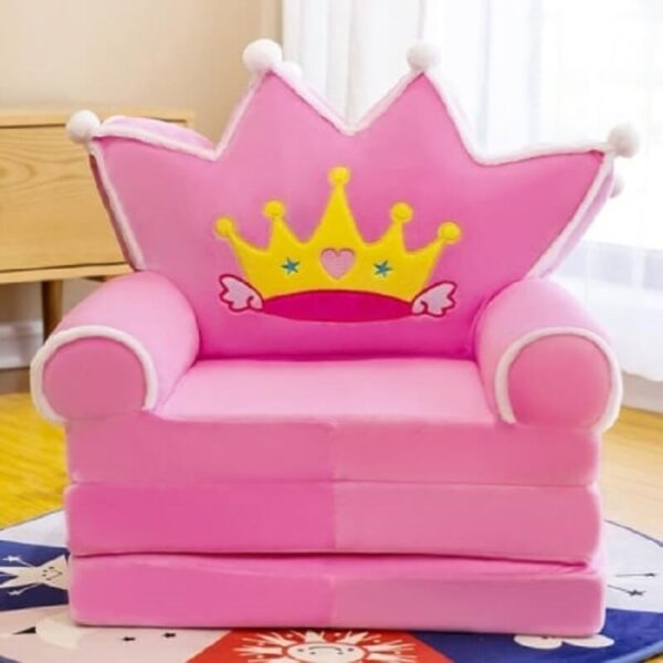 Dečija fotelja na rasklapanje Pink Princess Crown