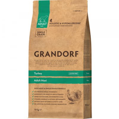 Grandorf Dog Adult Large Breeds Ćuretina & Smeđi Pirinač 10kg