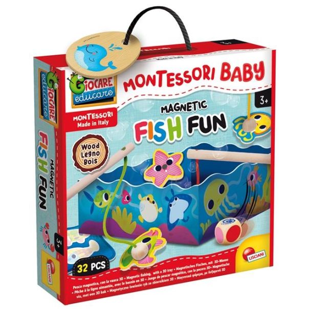 MONTESORI Drvena edukativna igra Kutija Fish fun 98354