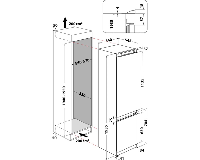 WHIRLPOOL ART 9811 SF2 ugradni kombinovani frižider