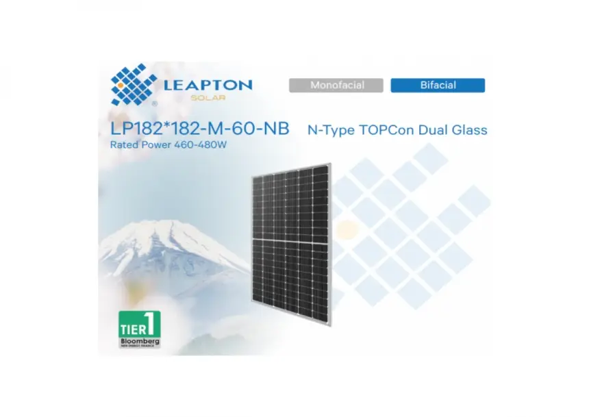 Solarni panel Leapton,480W,BF,N Tip,1200mm, silver frame