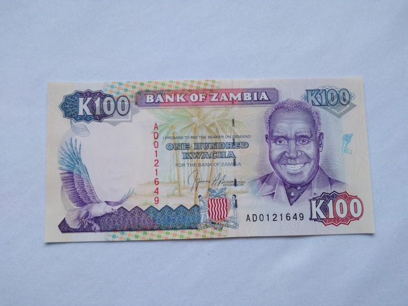 Zambija 100 kvacha,UNC,jubilarna