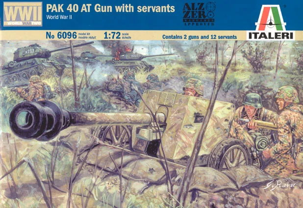 ITALERI 1/72 WWII German PAK40 AT Gun with servants