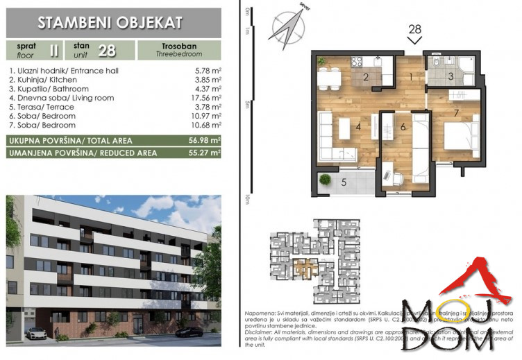 Stan,NOVI SAD,TELEP,kv: 57, € 140900, ID: 1025776