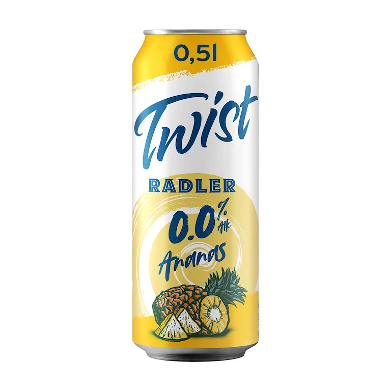 Twist pivo radler ananas 0% alk 0.5l can twist