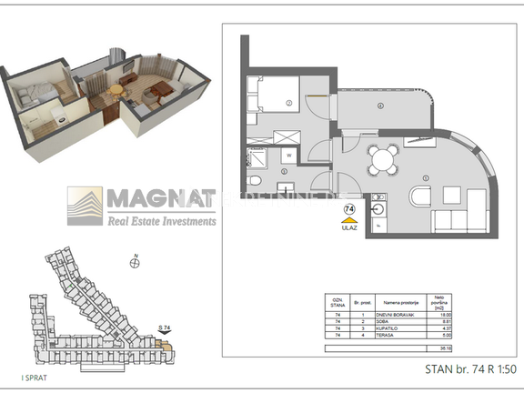 Srebrno jezero | apartman | 36.18m2