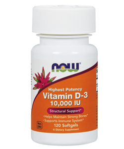 NOW Vitamin D-3 10000 IU
120 sofgel kapsula