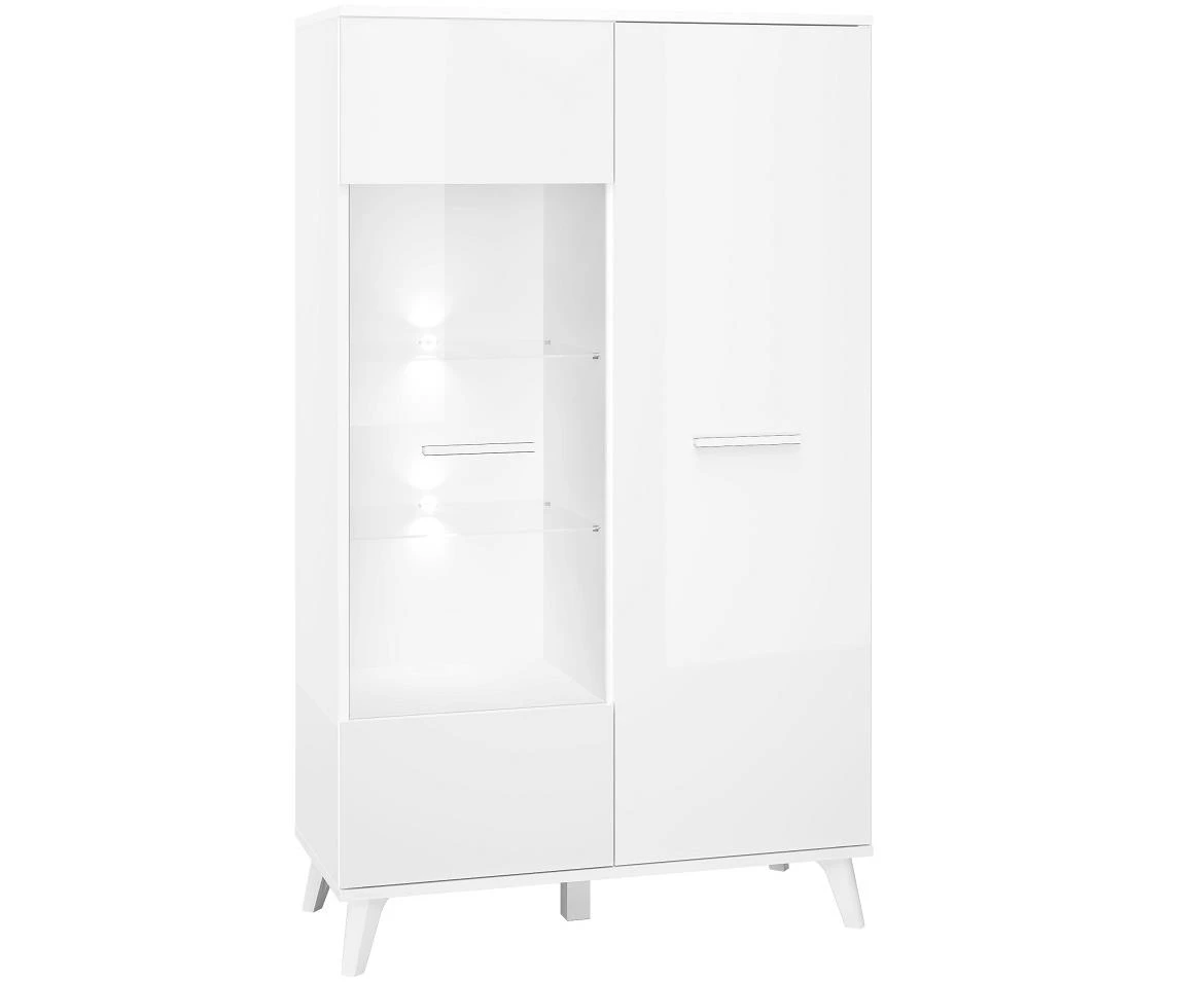 Secco 08 vitrina 2 vrata 90x40x152 cm bela