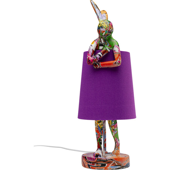 Table Lamp Animal Rabbit Graffiti/Purple 50cm