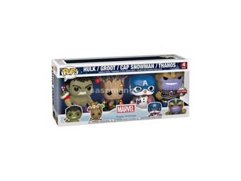 FUNKO Marvel: Holiday Bobble Head Hulk / Groot / Cap Snowman / Thanos 4PK