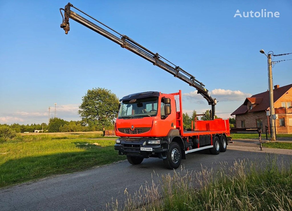 Renault KERAX 450 DXI 6x4 Flatbed + Crane HIAB 166 z + RC kamion s ravnom platformom