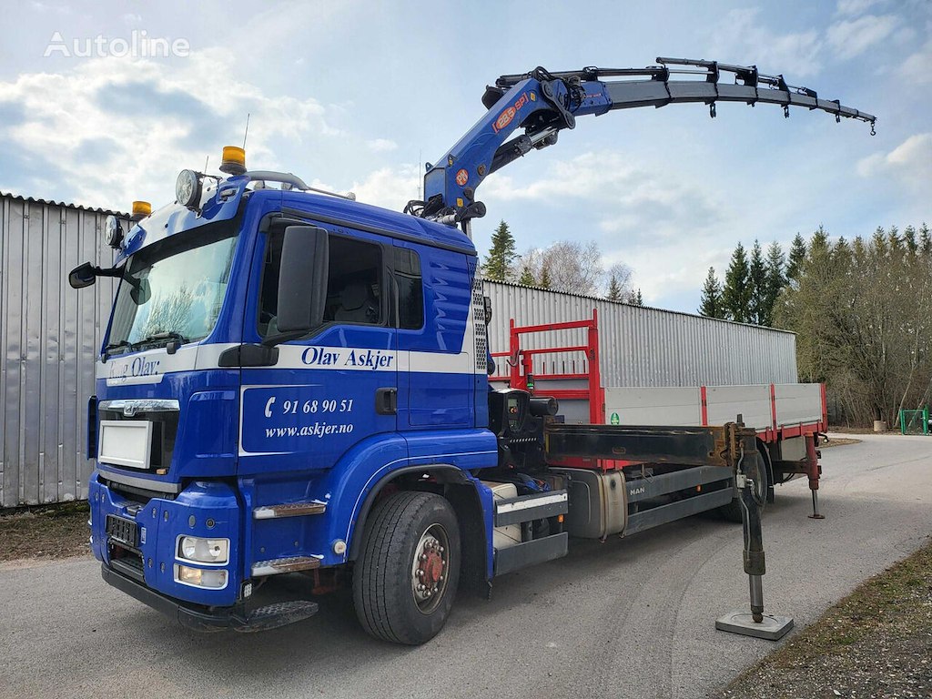 MAN TGS 18.400 4X4H BL HYDRODRIVE PM28.5 SP CRANE kamion s ravnom platformom