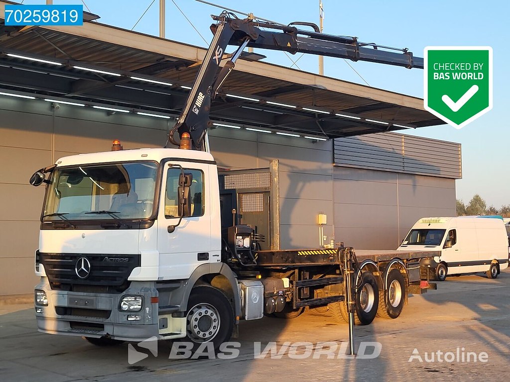 Mercedes-Benz Actros 2632 6X4 Big-Axle 3-Pedals HIAB 166 BS-3 Hiduo Steelsuspe kamion s ravnom platformom