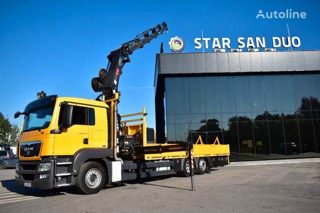 MAN TGS 26.360 6x2 HIAB 322 Crane Kran Euro 5 kamion s ravnom platformom