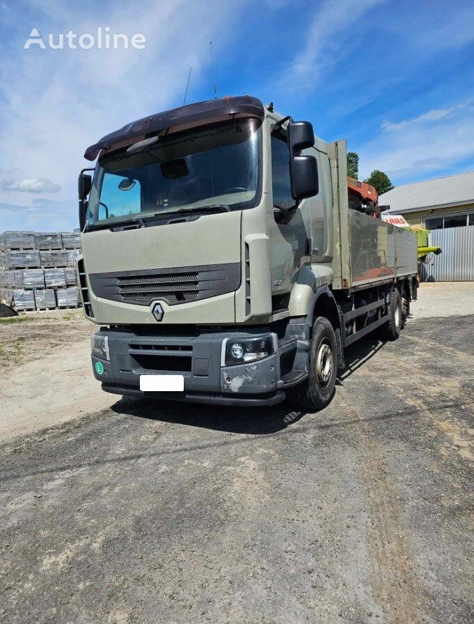 Renault Premium 450DXI Flatbed + Crane Palfinger PK18001L kamion s ravnom platformom