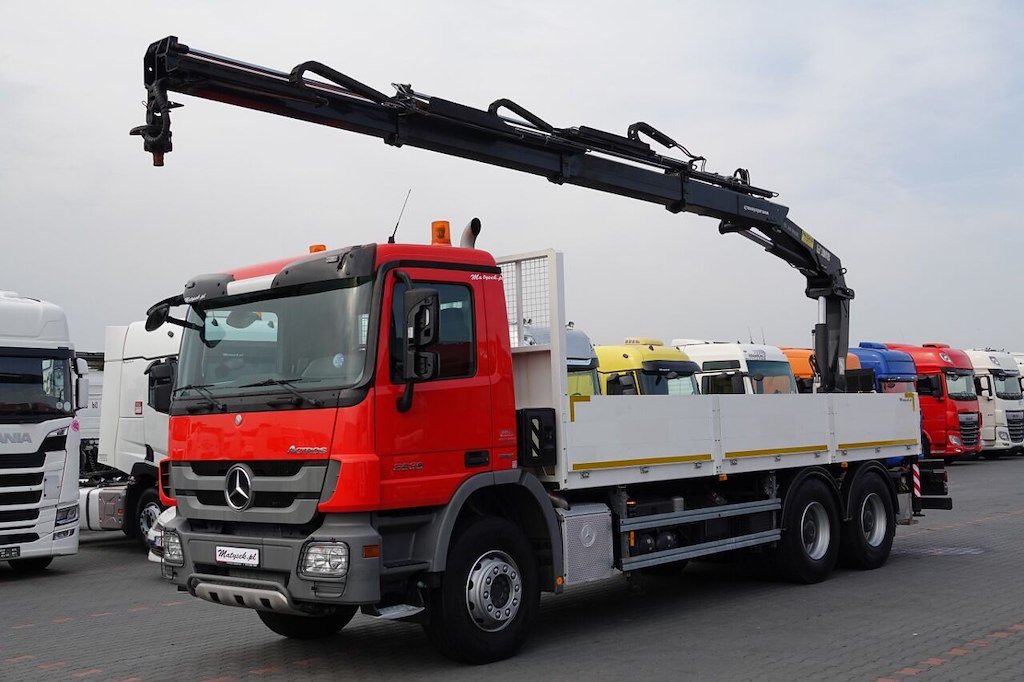 Mercedes-Benz ACTROS 2636 / 6x4 / SKRZYNIOWY 6,5 M + HDS HIAB 166 / STEROWANIE kamion s ravnom platformom