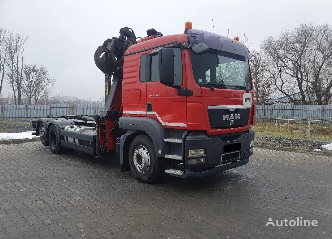 MAN TGS 26.440 Hooklift + Crane Epsilon Q150 Z96 + Grapple kamion rol kiper