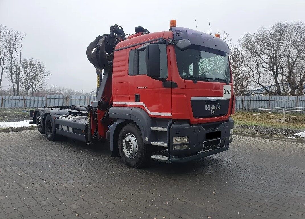 MAN TGS 26.440 Hooklift + Crane Epsilon Q150 Z96 + Grapple kamion rol kiper