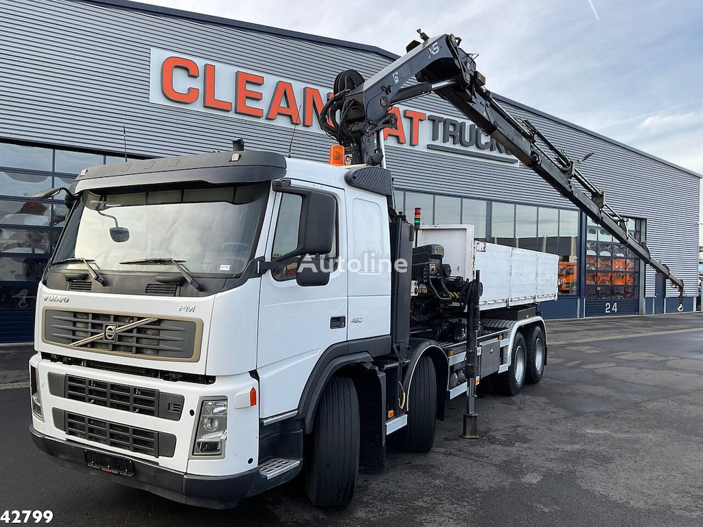 Volvo FM 12 460 8X4 haakarmsysteem inclusief container met Hiab 28 Ton kamion rol kiper