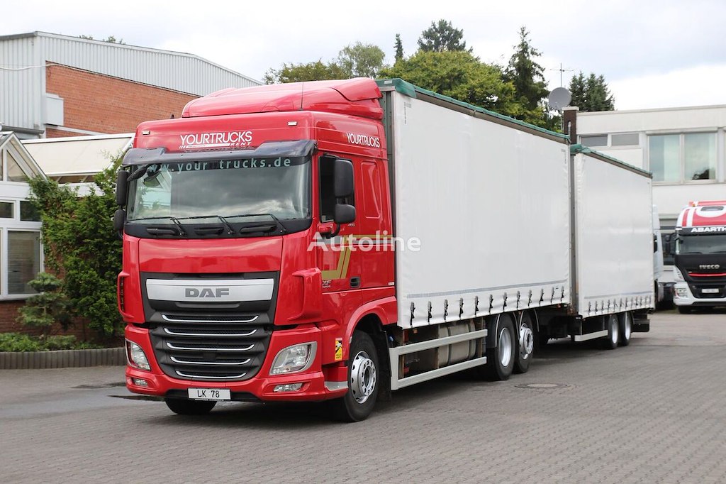 DAF XF 460 SC kamion sa klizna zavesa cerada + prikolica sa kliznom ceradom