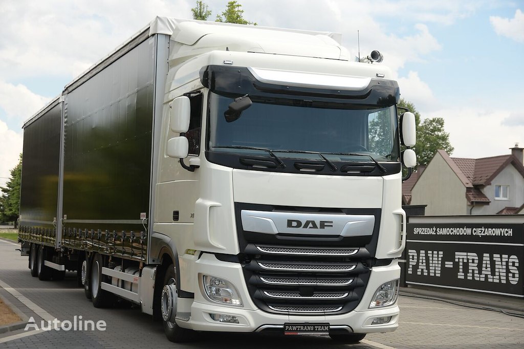 DAF XF 106.480 ZESTAW TANDEM ///* JAK NOWY */// kamion sa klizna zavesa cerada + prikolica sa kliznom ceradom