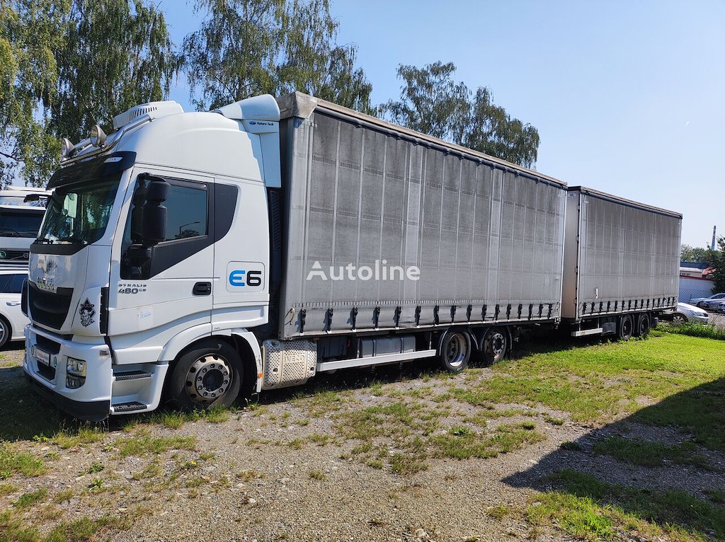 IVECO Stralis AS 260S48 19 pal. kamion sa klizna zavesa cerada + prikolica sa kliznom ceradom