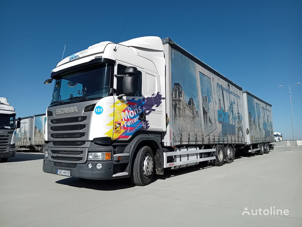 Scania R410 kamion s ceradom + prikolica sa ceradom