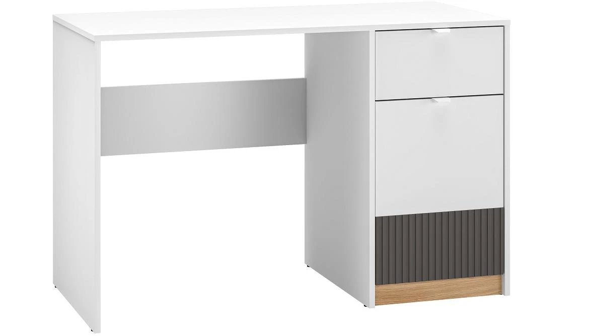 Torino 08 radni stol 1 vrata+1 fioka 120x55x79 cm belo/sivi