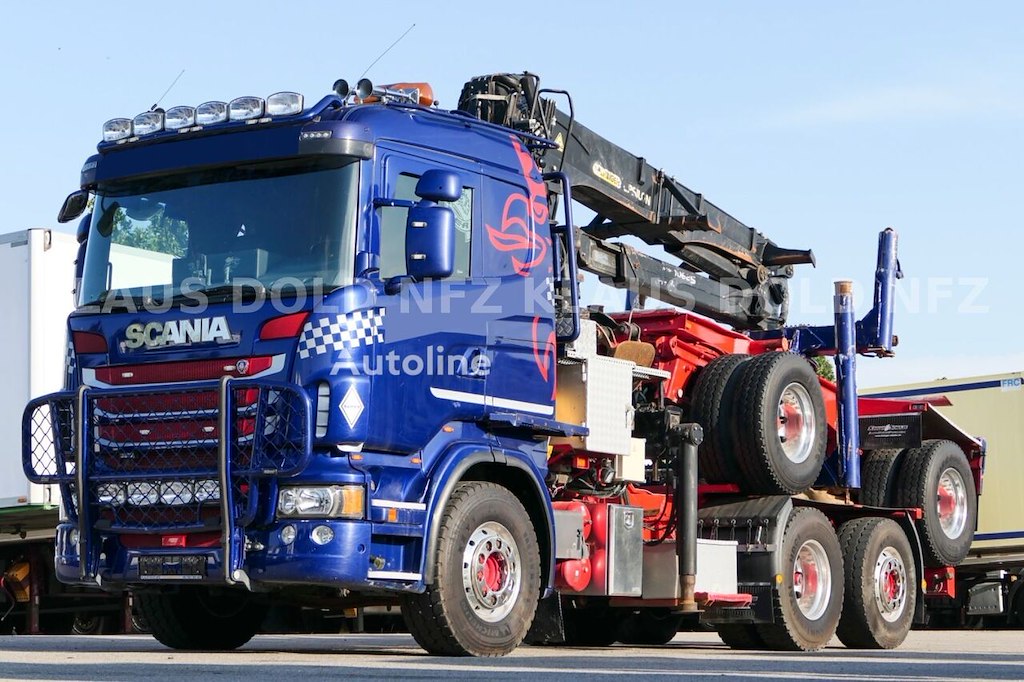 Scania R480 kamion za prevoz drva + šumarska prikolica