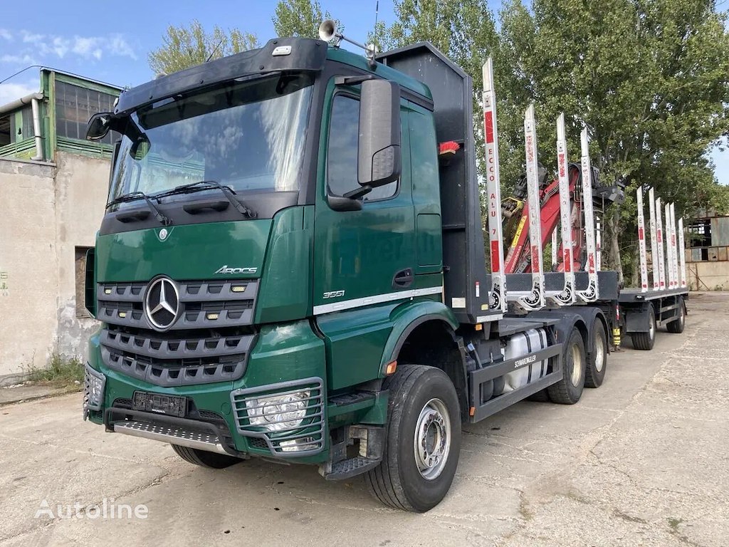 Mercedes-Benz Arocs 3551 Timber Truck w Penz crane w Trailer kamion za prevoz drva