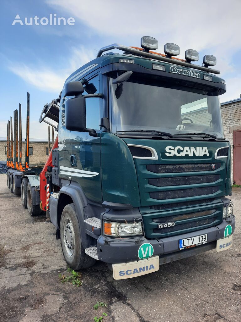 Scania G450 Epsilon 170 kamion za prevoz drva + šumarska prikolica