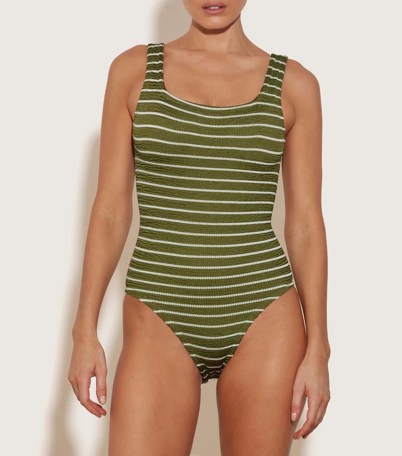 HUNZA SQUARE SWIM MET/MOSS/WH