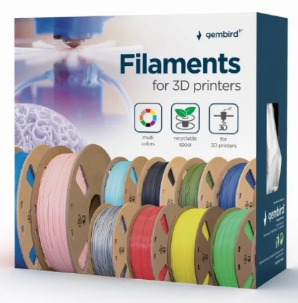 3DP-PLA-01-MTBK Mat PLA Filament za 3D stampac 1.75mm, kotur 1KG, black