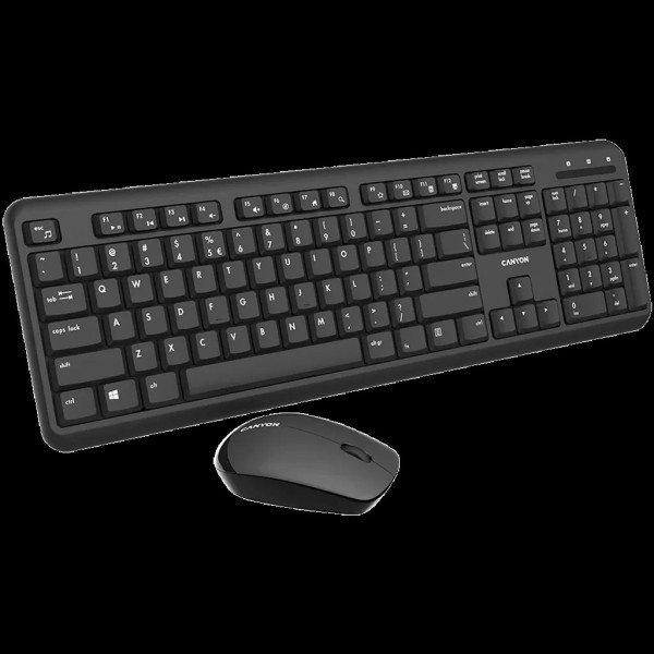 Tastatura+miš Wireless CANYON SET-W20 UKUS Black CNS-HSETW02