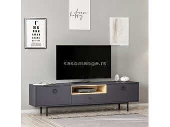 HANAH HOME TV polica Naturel Anthracite