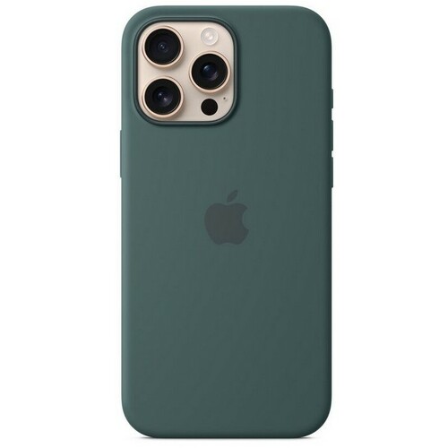 APPLE iPhone 16 Pro Max Silicone Case with MagSafe Lake Green ma7v4zm/a