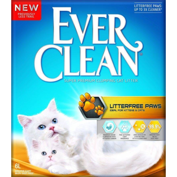 EVER CLEAN Posip za mačke Litterfree Paws, s mirisom, grudvajući 6L