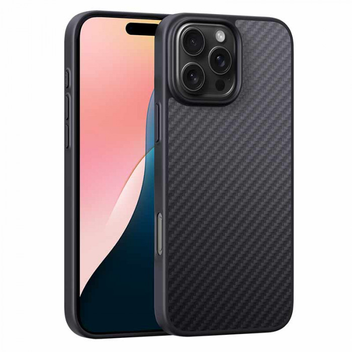 Futrola Hard Case Devia Kevlar Series Ultra-thin Magnetic Za Iphone 16 Pro Max Crna