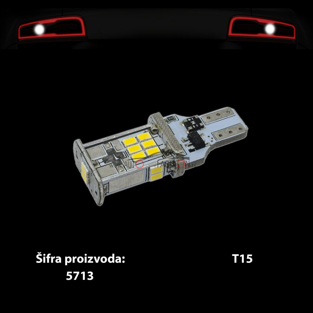 LED sijalica T15 18 dioda CANBUS – par