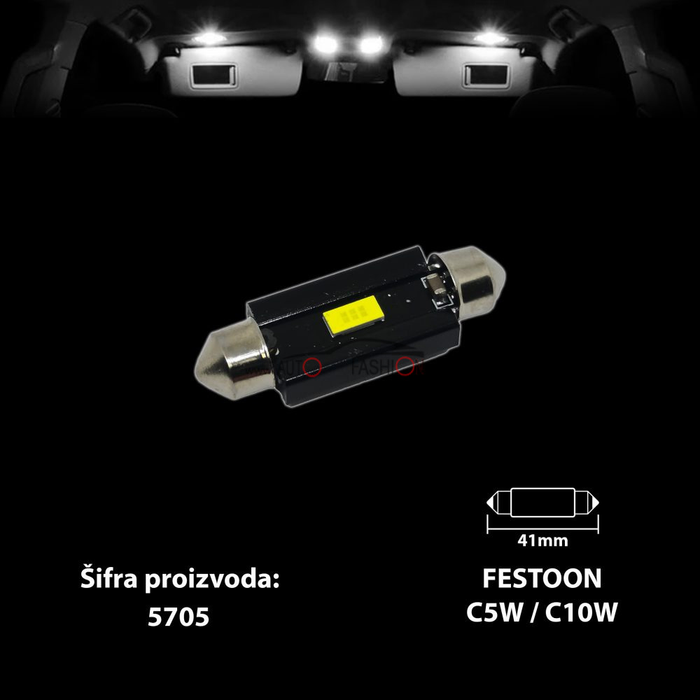 LED sijalica Festoon C10W C5W 41mm CANBUS 1 smd PAR