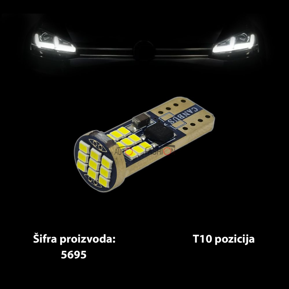 LED sijalica T10 W5W 27 SMD 12-24V Can-Bus 2.5W