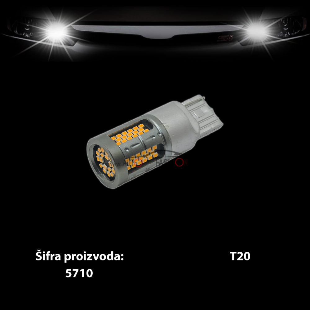 LED sijalica T20 W21 jedno vlakno CANBUS 103 smd KOMAD – NARANDŽASTA