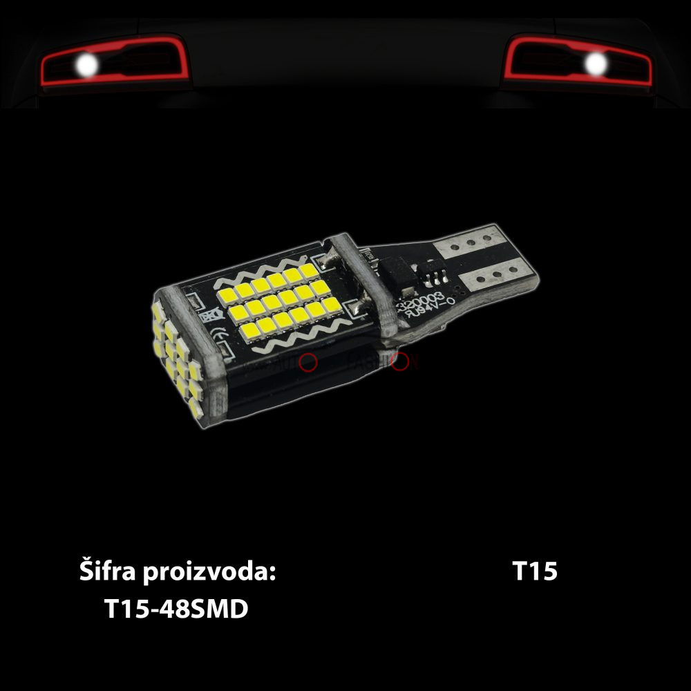 LED sijalica T15 48 dioda CANBUS – WY16W par