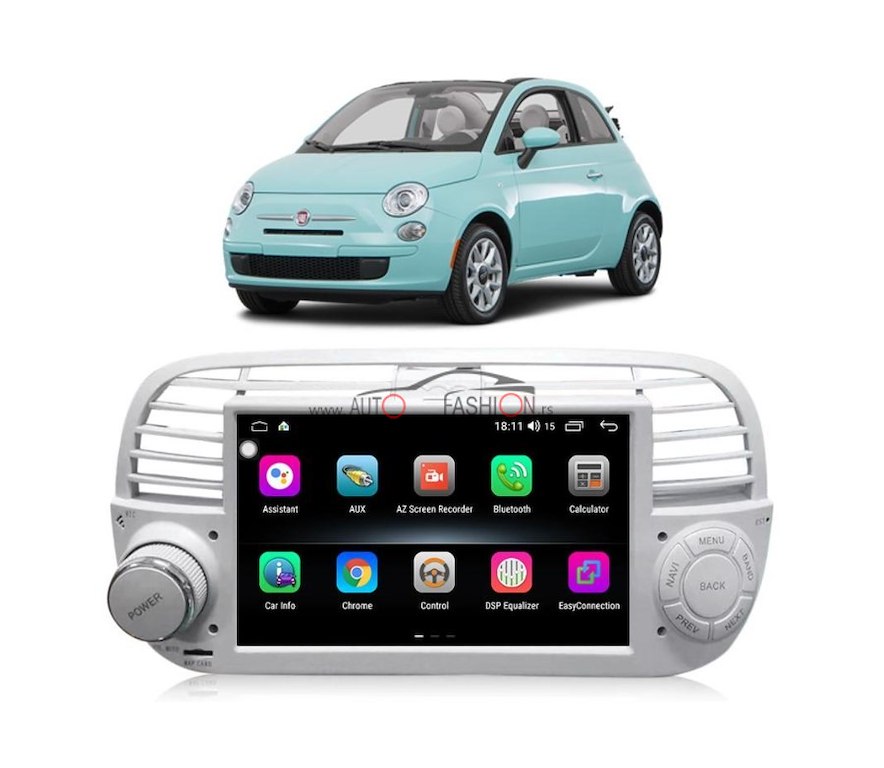 Multimedija Fiat 500 bela Android 7″