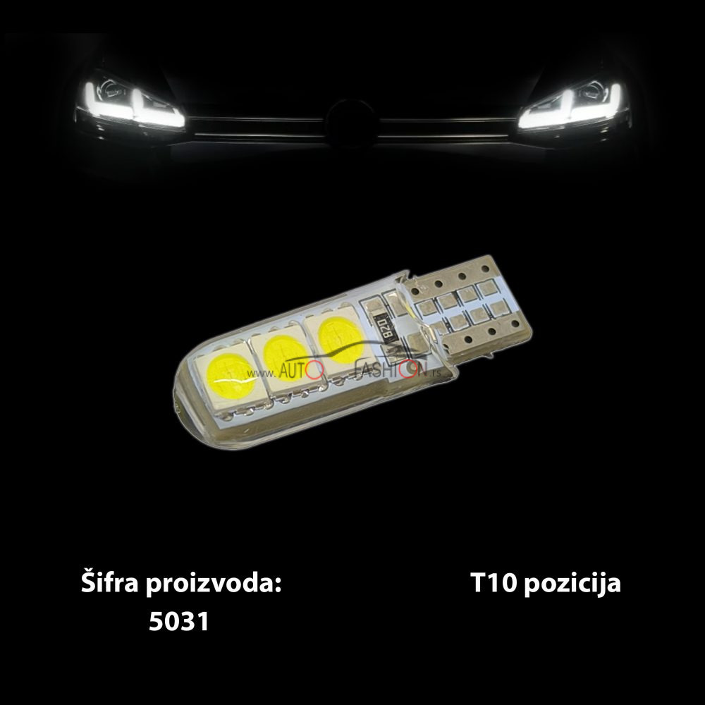 LED sijalica T10 W5W 6 LED silikon PAR